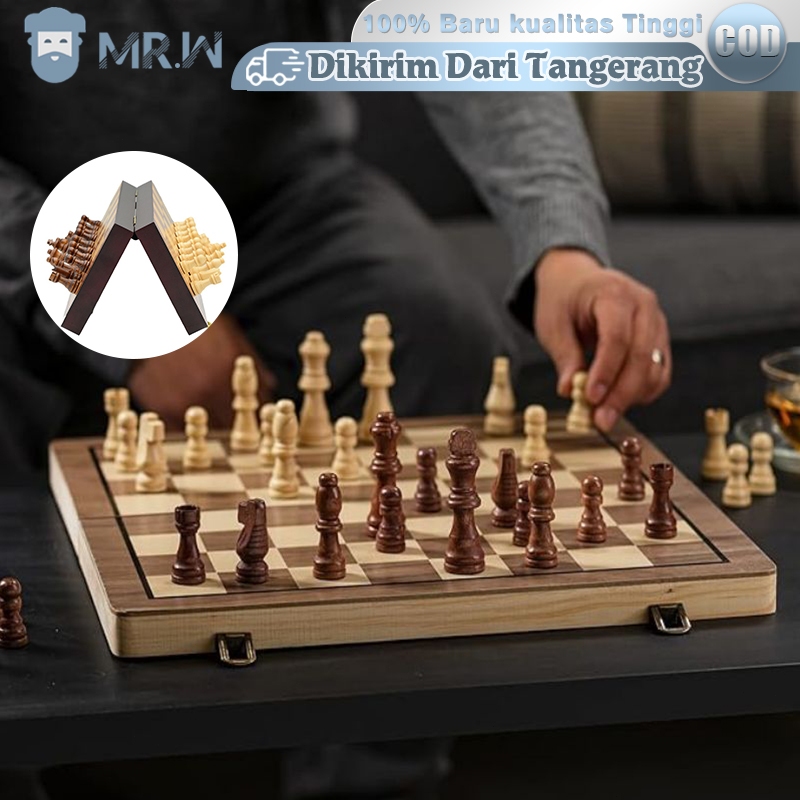 Jual Papan Catur Kayu 29x29cm Papan Catur Magnet Lipat Chess Board Game ...