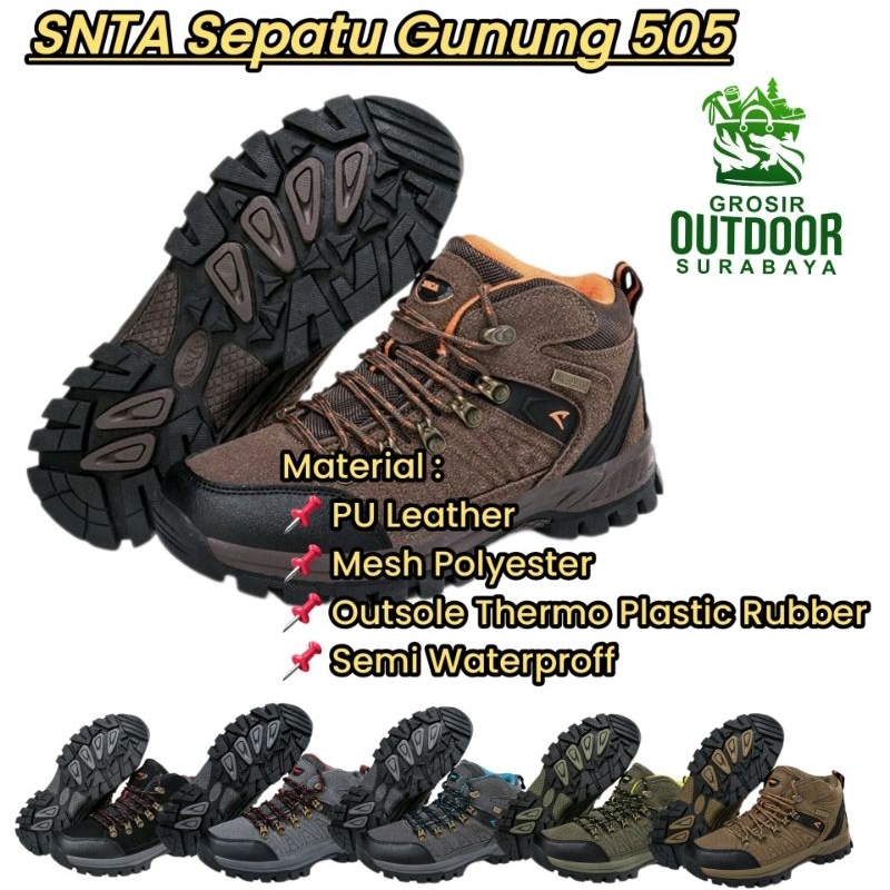 Jual SNTA Sepatu Gunung Hiking Tipe 505 ada juga 501 Terbaru Free Kaos ...