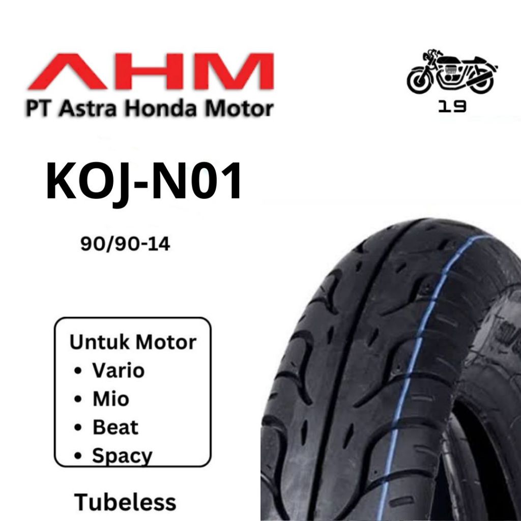 Jual BAN LUAR MOTOR AHM KOJ-N01 90/90-14 TUBELESS | Shopee Indonesia