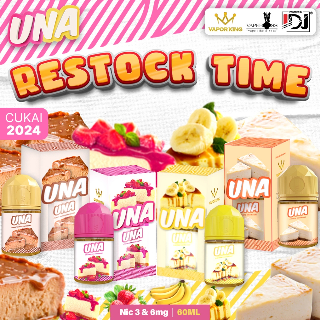 Jual UNA Salt Series 12mg & 25mg 30ml | Liquid UNA Strawberry ...
