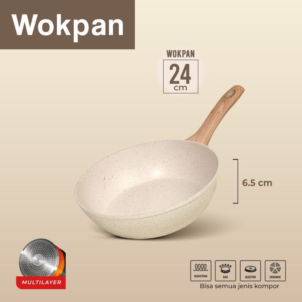 Jual Tifale Organic Greenly SET Cookware Marble Coated Anti lengket Handle Bakelite Silicone ...