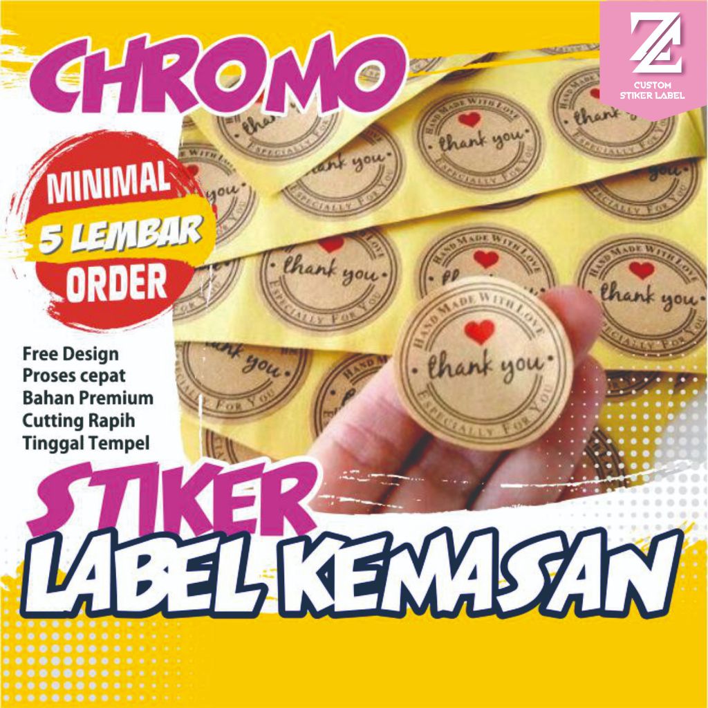 Jual CETAK STIKER LABEL KEMASAN CROMO / PRINT STICKER LABEL CHROMO ...