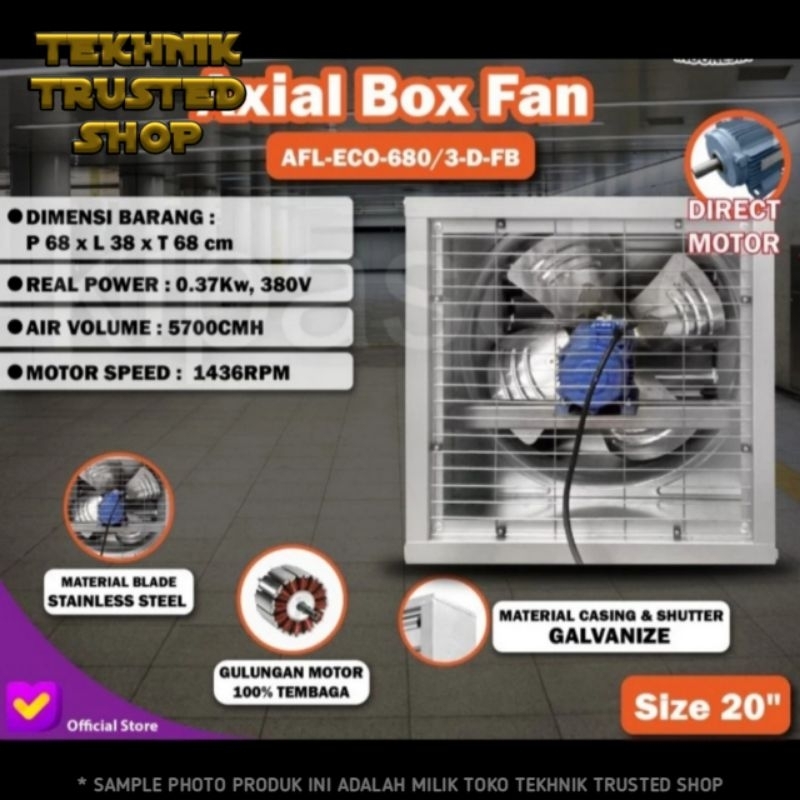Jual Axial box fan 20" 370w kipas angin blower exhaust | Shopee Indonesia