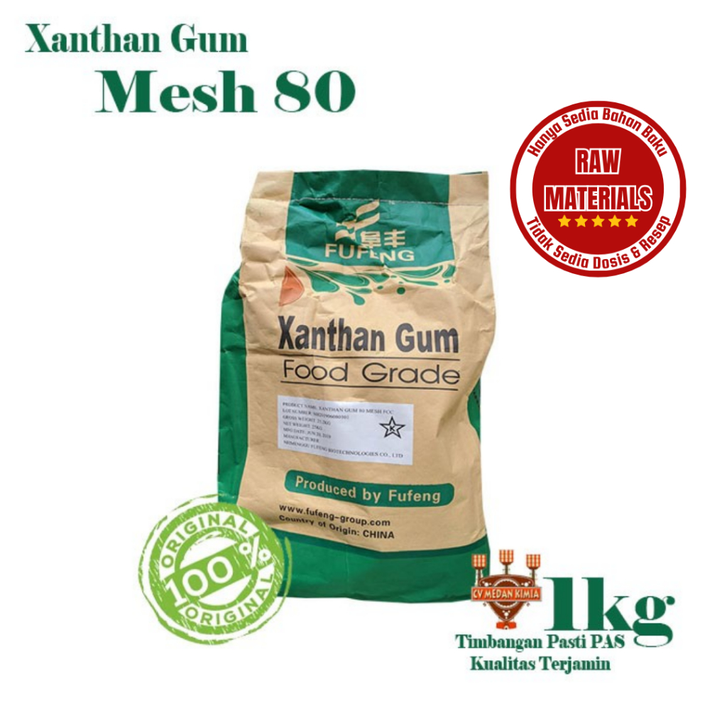 Jual Xanthan Gum Food Grade Mesh 80 ex Fu Feng Mesh80 Original Asli ...
