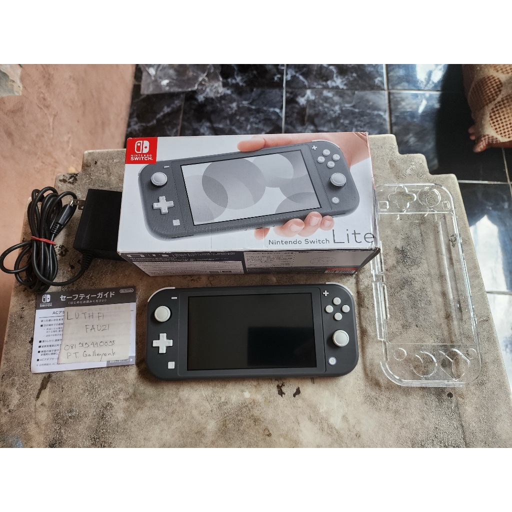 Jual Nintendo Switch Lite Grey Fullset 28 | Shopee Indonesia