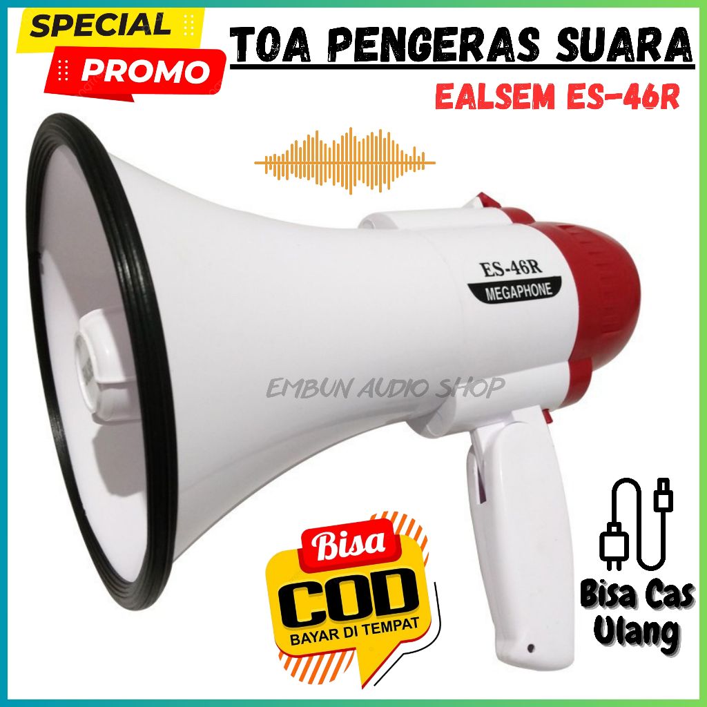 Jual TOA PENGERAS SUARA JUMBO ES-46R SIRINE PUTIH CAS ULANG TOA JUALAN KELILING KAMPANYE REKAM ...