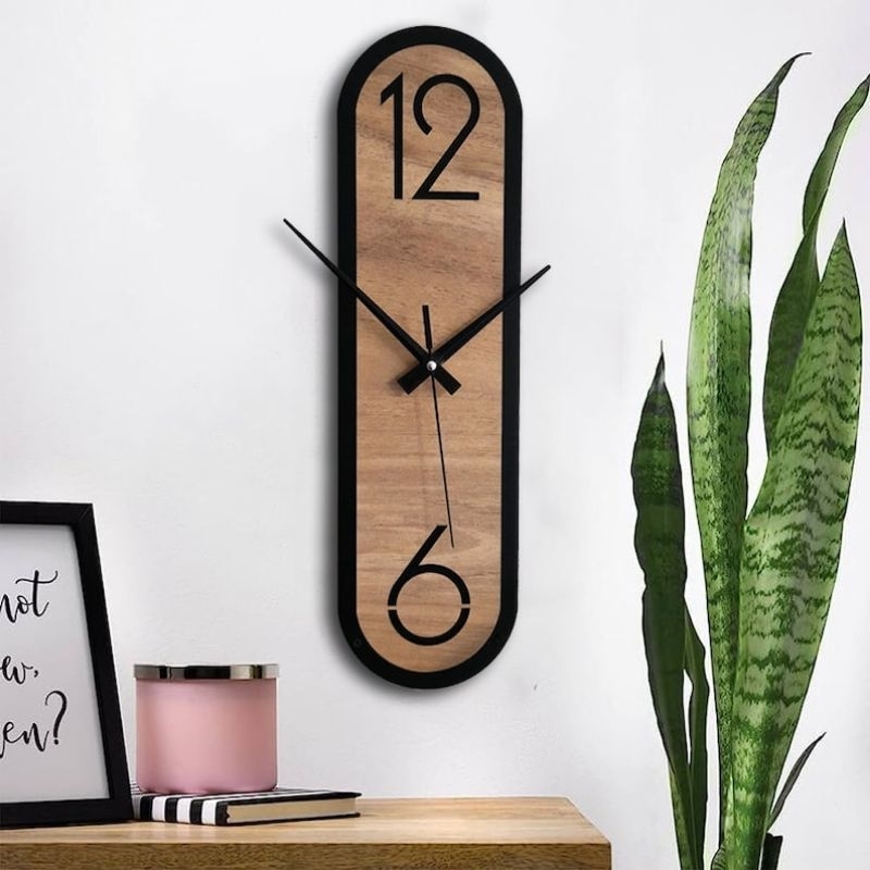 Jual Jam Dinding Modern Desain Estetik Kayu Jati | Shopee Indonesia