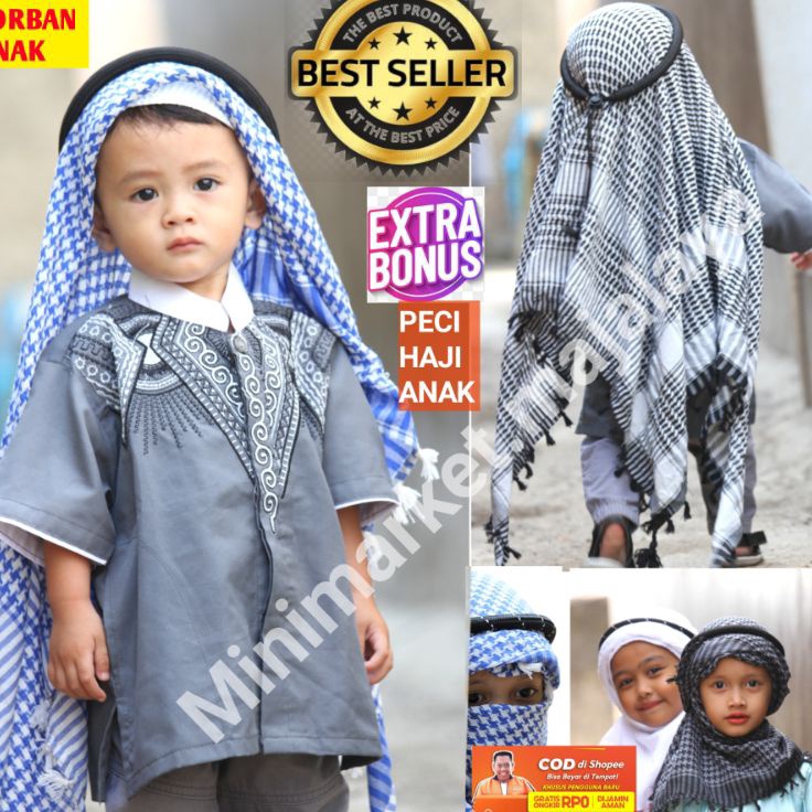 Jual Terlaristrxm3M7y SORBAN SEGITIGA DAN IGAL ANAK FREE PECI HAJI igal ...