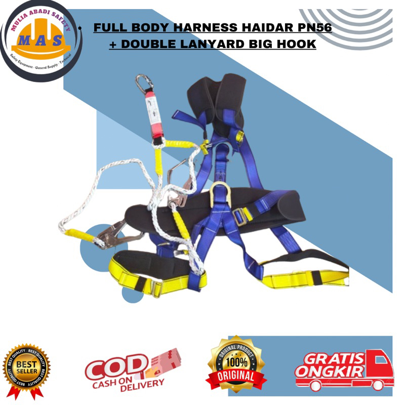Jual FULL SET BODY HARNESS HAIDAR PN56+DOUBLE LANYARD ABSORBER PN351 / Body Harness Full Set ...