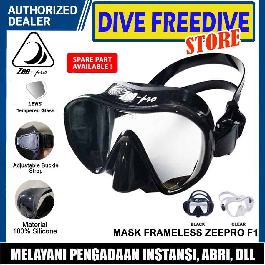 Jual Mask Diving Zeepro Frameless F1 Masker Kacamata Selam Single Lens ...