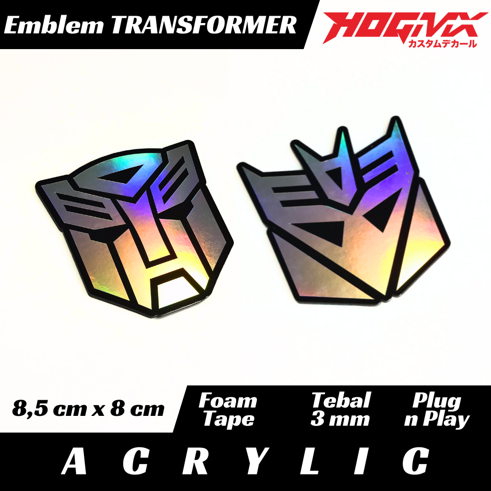 Jual Emblem TRANSFORMERS AUTOBOT DECEPTICON Bahan Akrilik Gold dan ...