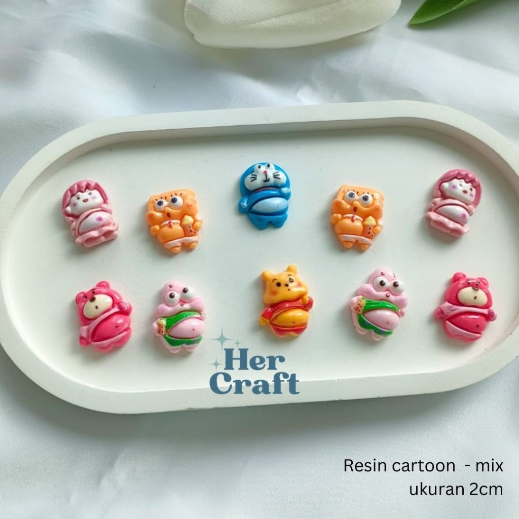 Jual HerCraft - Resin Cartoon Fat / Doraemon SpongeBob - isi 12pc ...
