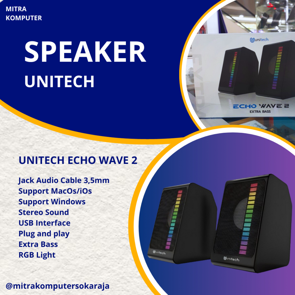 Jual Speaker Unitech Echo Wave 2 / Speaker Komputer | Shopee Indonesia
