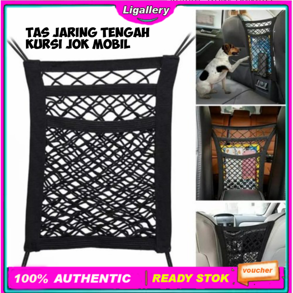 Jual Tas Jaring Mesh Penyimpanan Barang Mobil Tengah kursi Jok Mobil ...