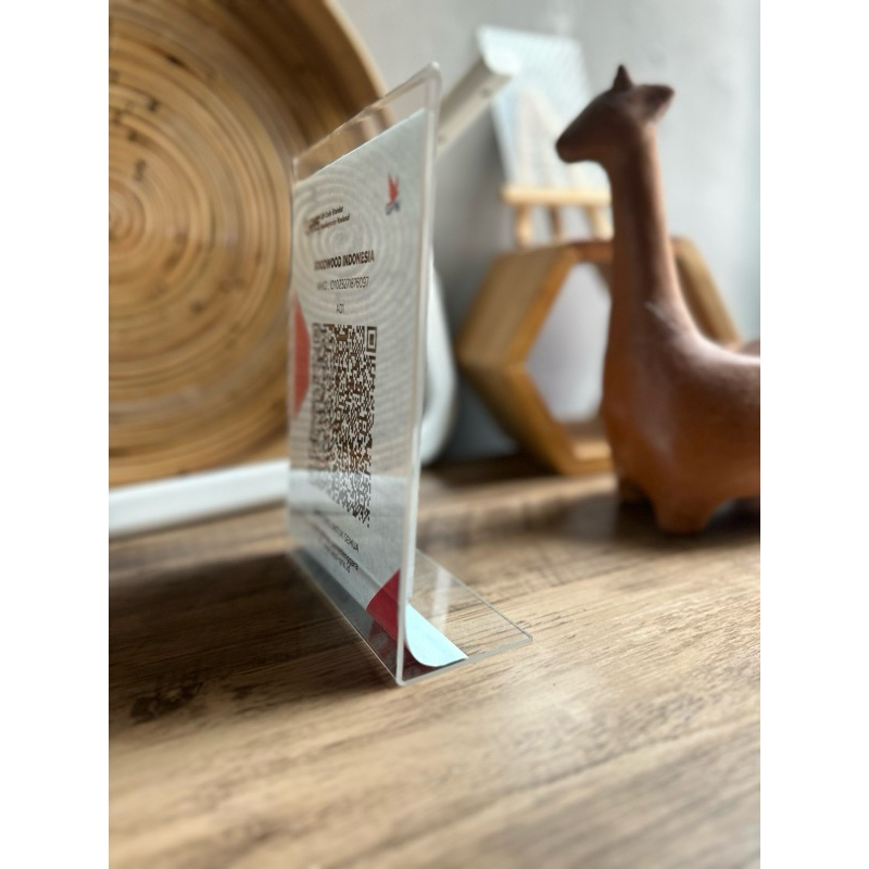 Jual Stand Qris / QR bahan Akrilik A5 cetak Print Uv dan Art Paper ...