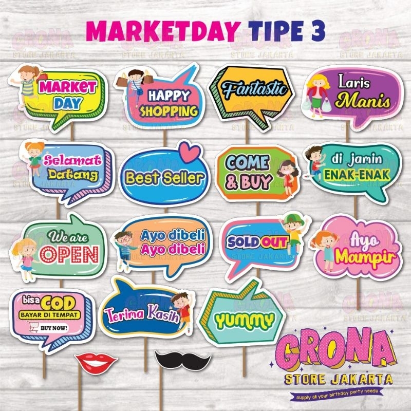 Jual Photobooth Market day 3/ Acc Photo Props Market day / Aksesoris ...