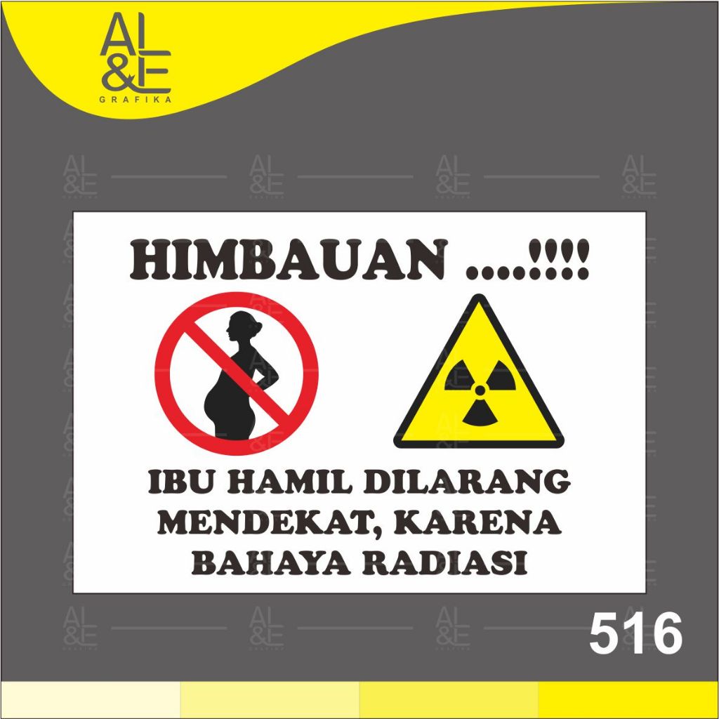 Jual 516 - STIKER HIMBAUAN IBU HAMIL BAHAYA RADIASI - VINYL STIKER ...