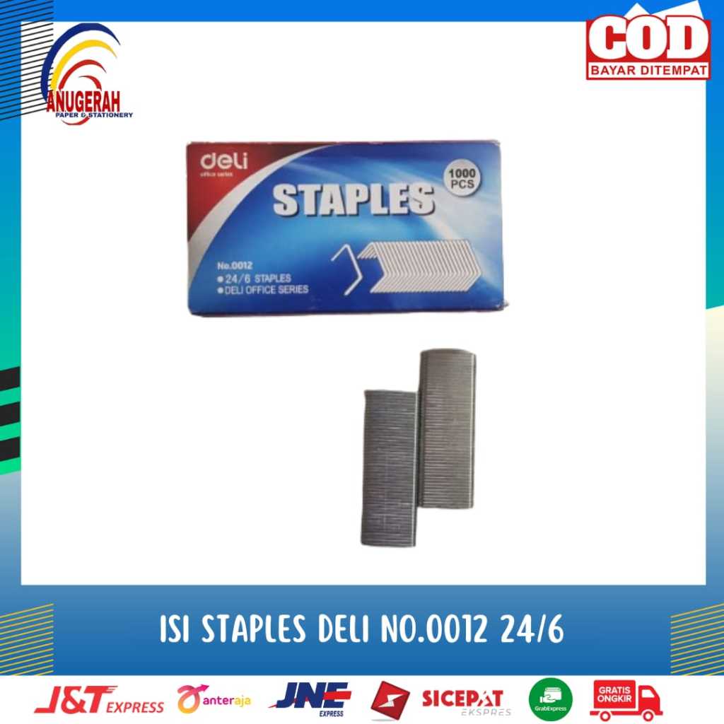 Jual ISI STAPLES DELI NO.0012 24/6 NO. 3 (PCS) | Shopee Indonesia