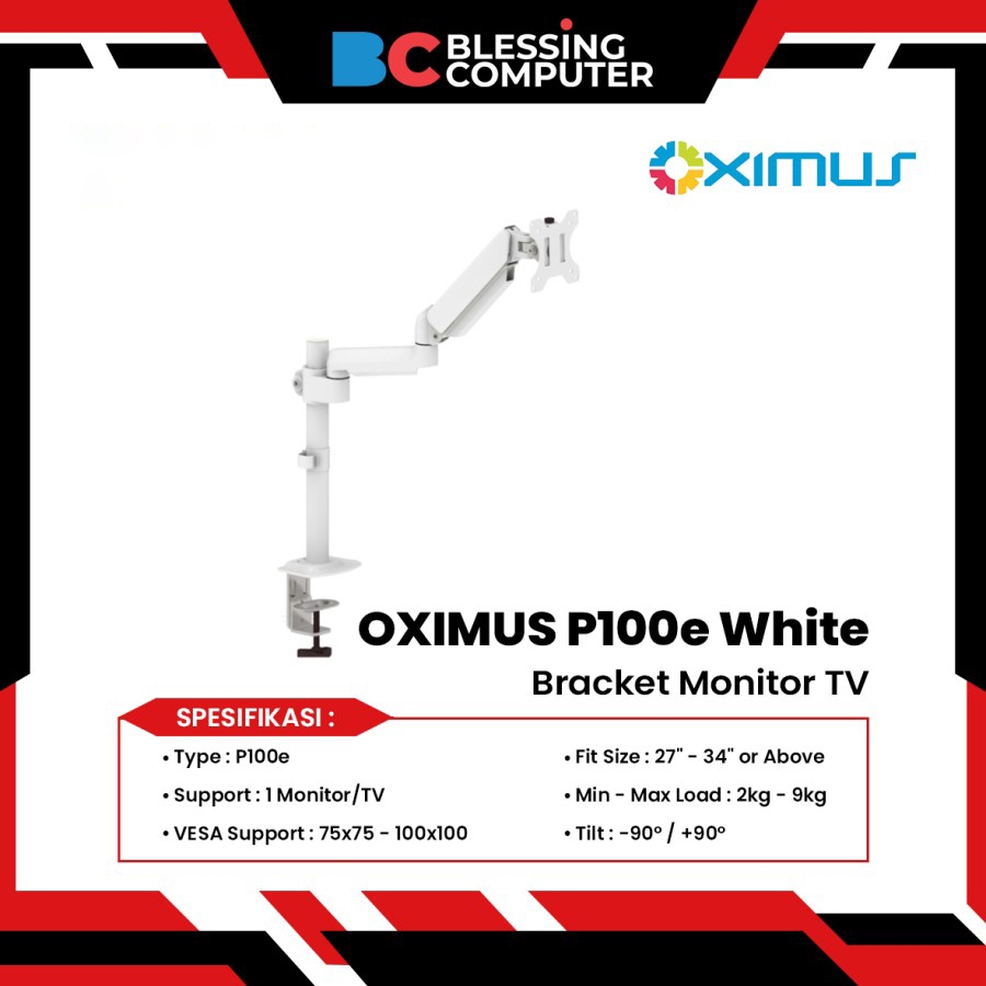 Jual OXIMUS P100e White Bracket Monitor TV | Shopee Indonesia