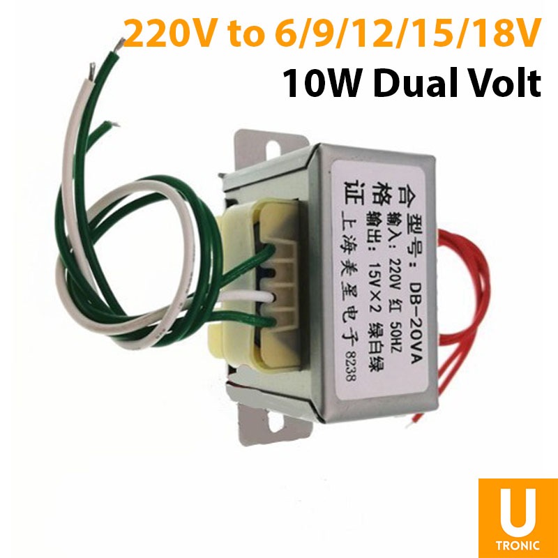 Jual TRAVO 10W AC 220V to CT Dual Volt AC 6V/9V/12V/15V/18V (1817C) | Shopee Indonesia