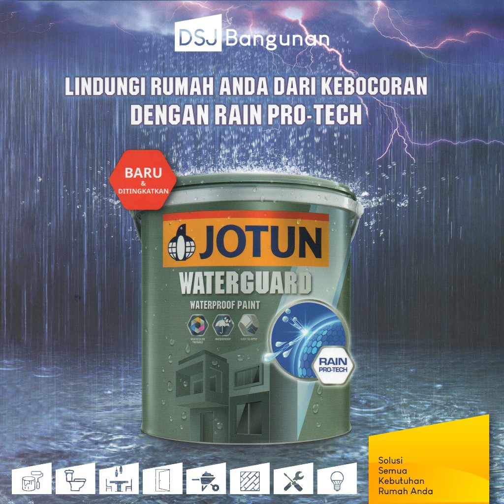Jual Jotun Waterguard Waterproof Paint Cat Tembok Eksterior 0.9 Liter ...