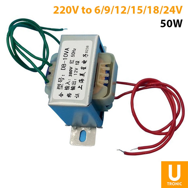 Jual Transformer Travo 50W AC 220V to AC 6V/ 9V/ 12V/ 15V/ 18V/ 24V(1822) | Shopee Indonesia