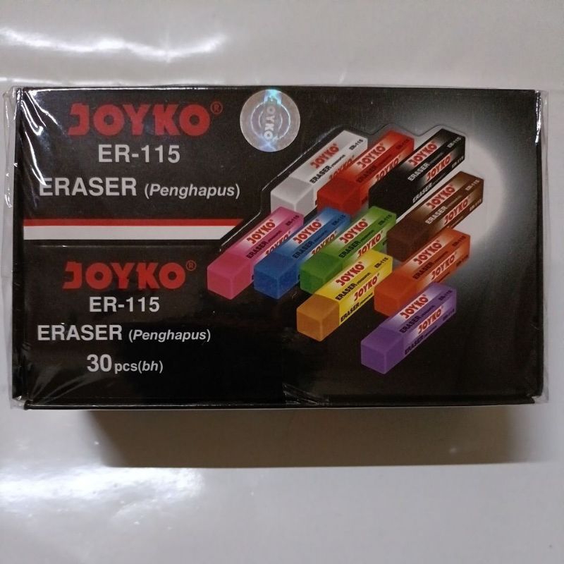 Jual [ 1 box] penghapus pensil joyko warna panjang ER-115 stip pensil ...