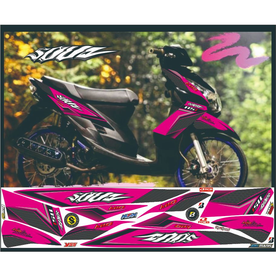 Jual striping variasi yamaha mio soul karbu/old sticker simple elegan ...