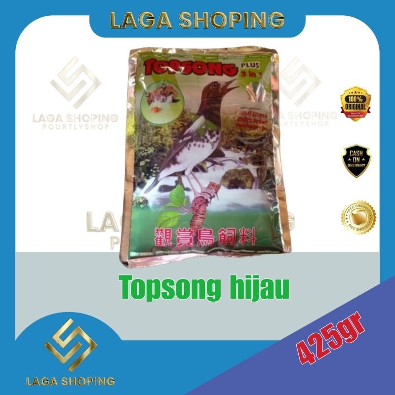Jual topsong sewed 3in1 top song hijau rumput laut pakan burung 3in1 ...
