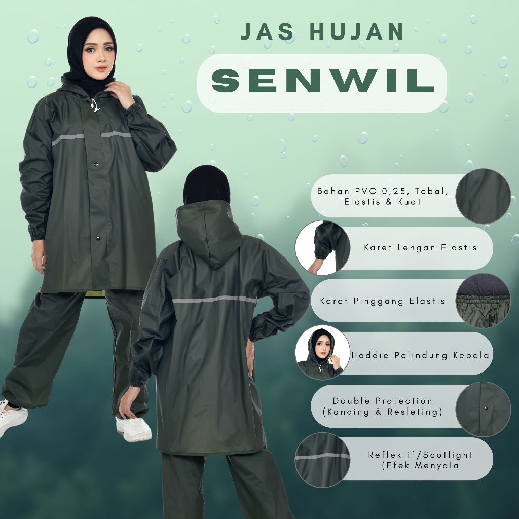 Jual Jas Hujan Raincoat Mantel Motor Setelan Pria dan Wanita Murah Bahan Tebal Elastis Anti ...