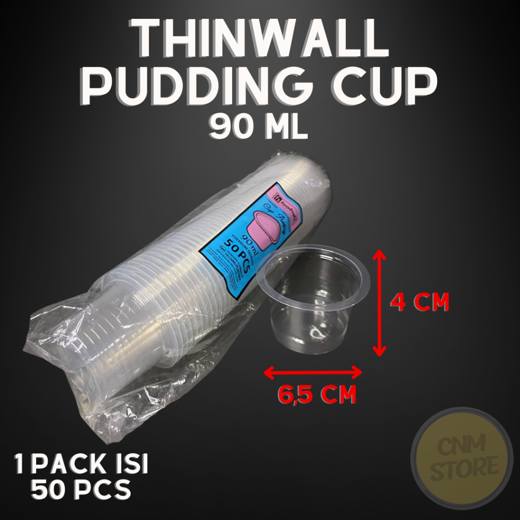 Jual Thinwall Pudding Cup Plastik Bening 90 ml / Cup Saus / Cup Sambal ...