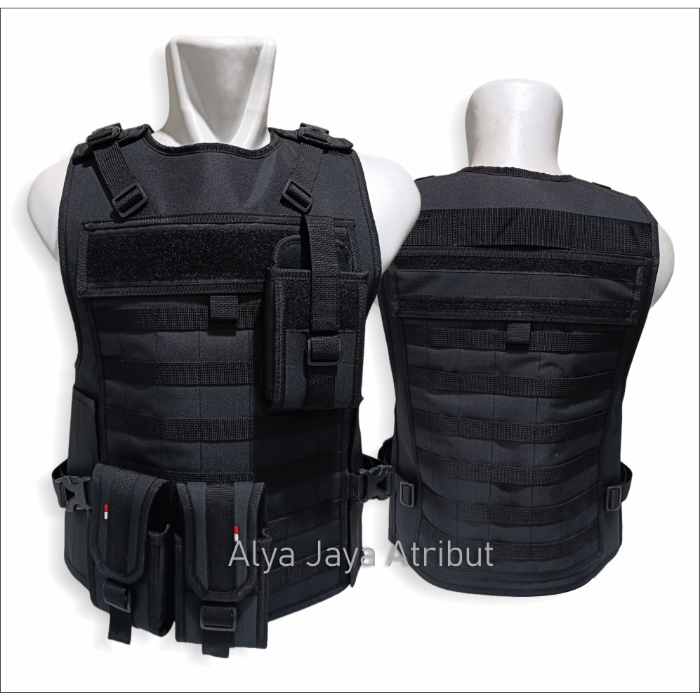 Jual Rompi Body Vest Anti Angin Tebal Tactical Hitam Polos Bisa Untuk ...