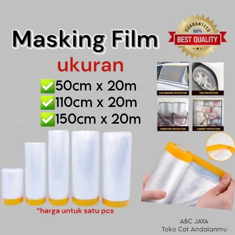 Jual 20 Meter Masking Film Furniture Car Covering Film Masking Tape ...