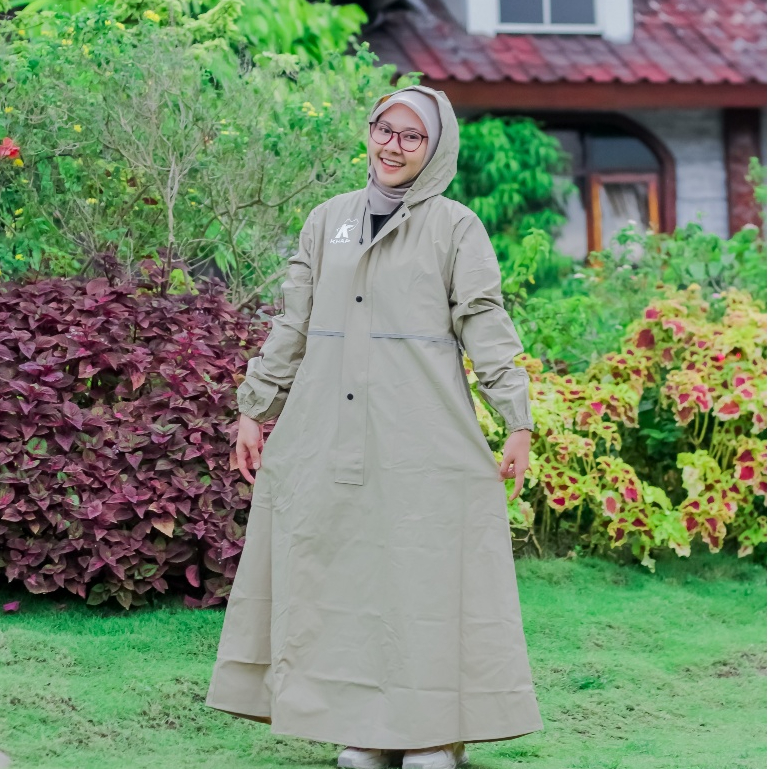 Jual Jas Hujan Wanita Muslimah Dewasa Model Gamis Terbaru Bahan Premium ...