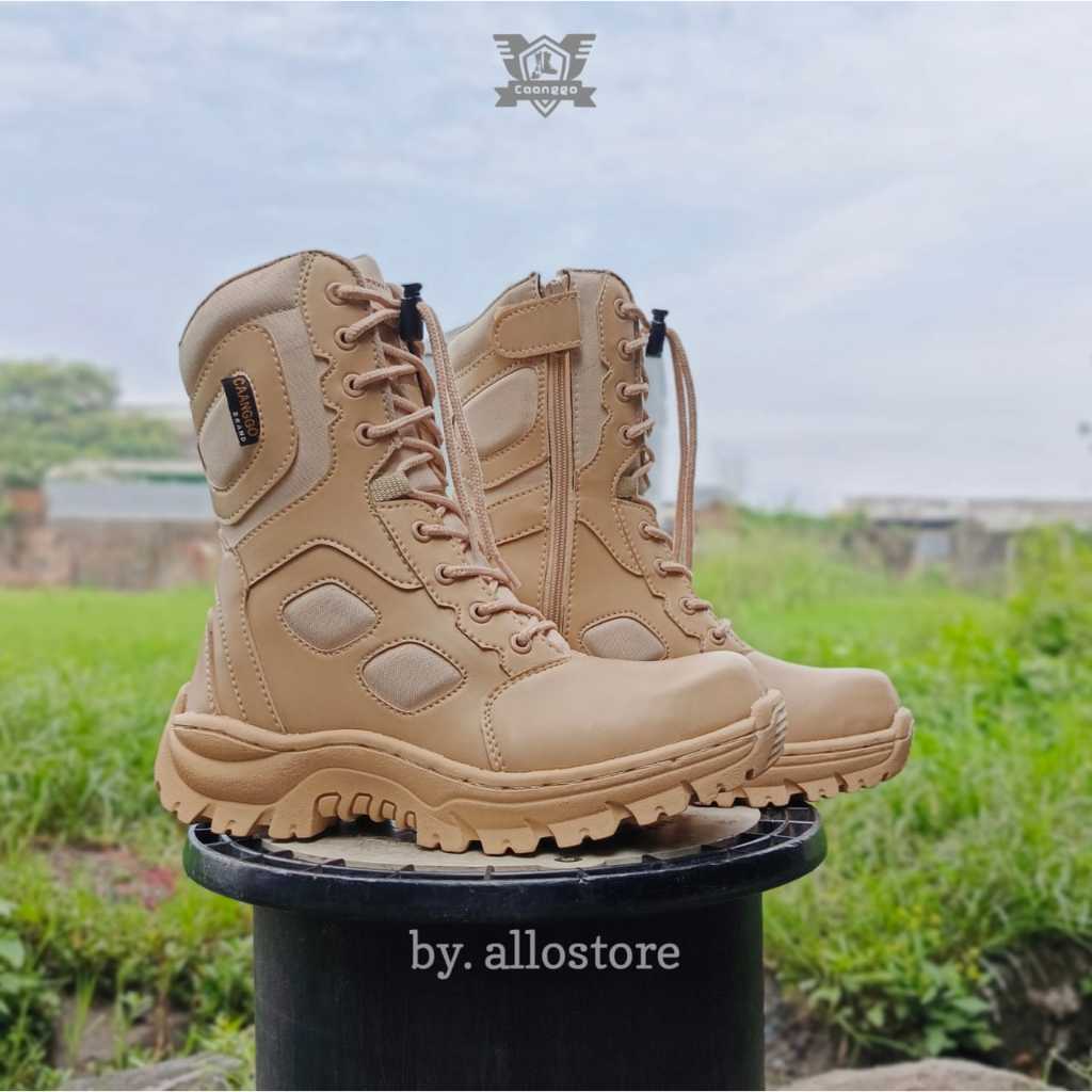 Jual Sepatu pdl safety boot tactical outdoor krem CAANGGO pdl gurun ...
