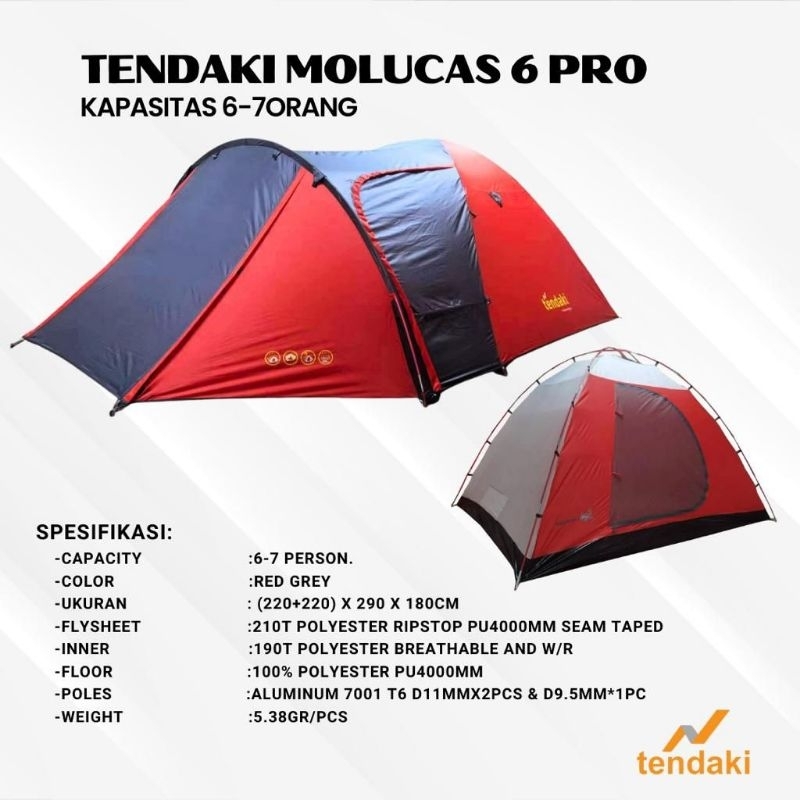 Jual TENDA CAMPING TENDAKI MOLUCCAS 6 PRO MALANO 4.1H TENDA KELUARGA ...
