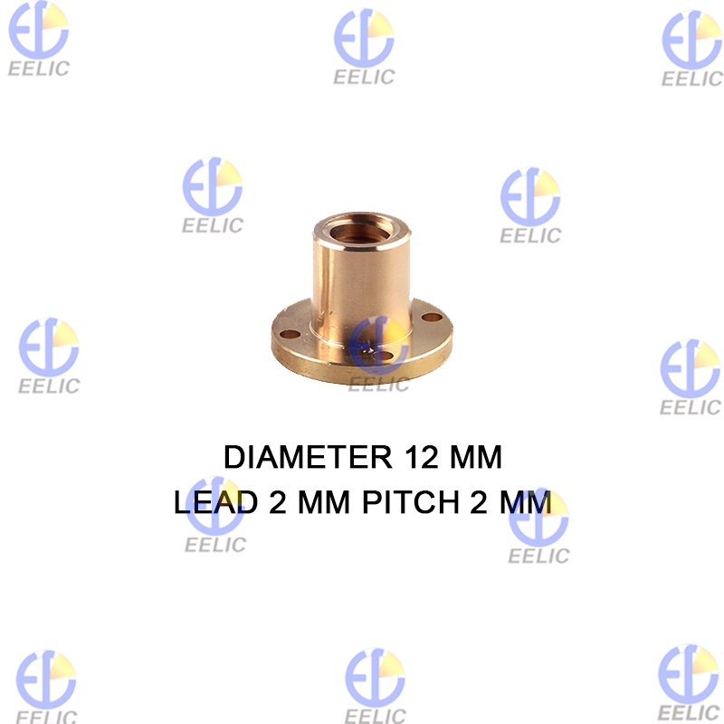 Jual EELIC MUR-T12LP2MM T12 Lead Screw Brass Nut D 12mm Pitch 2mm Lead ...