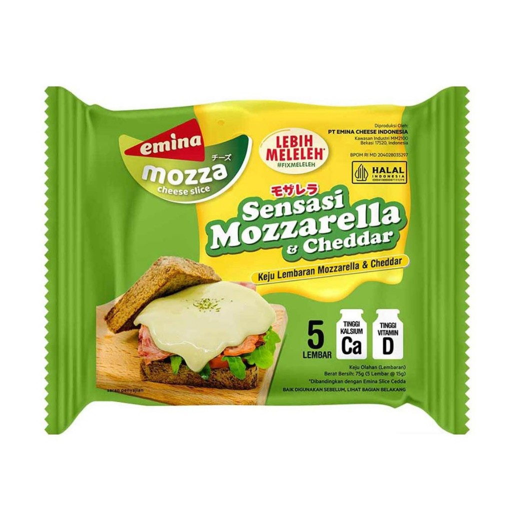 Jual Emina Mozza Slice 5 lembar – Mozzarella & Cheddar Cheese Slice ...