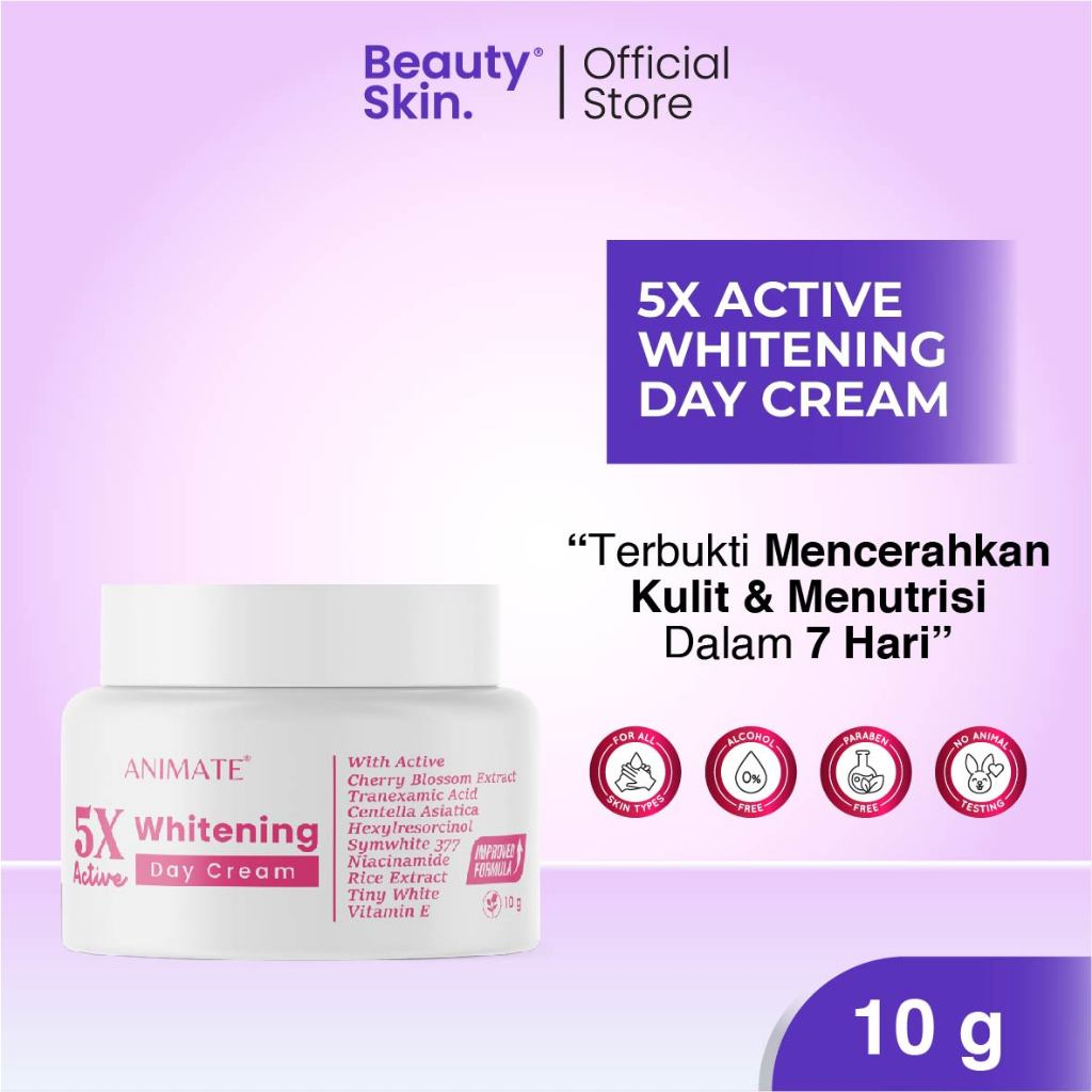 Jual Animate 5x Active Whitening Day Cream 10 gr | Shopee Indonesia