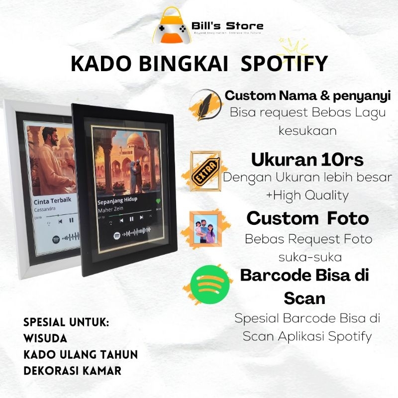 Jual Frame Spotify Custom|Gift Ulang Tahun/Wisuda/Dekorasi Kamar ...