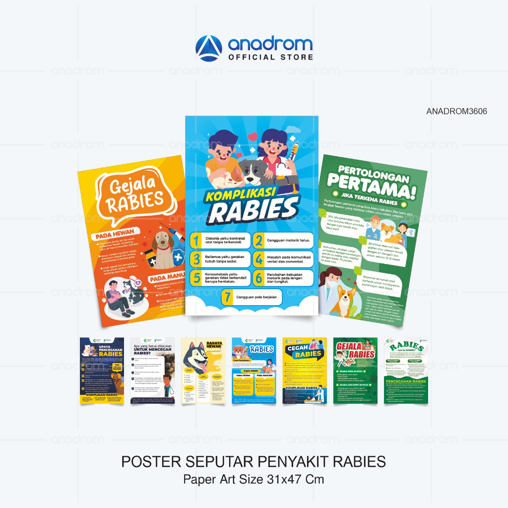 Jual Poster Seputar Penyakit Rabies | Poster Promosi Kesehatan ...