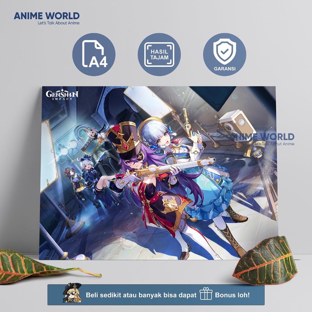 Jual Poster Genshin Impact Chevreuse Kamisato Ayaka Terbaru Full Color ...