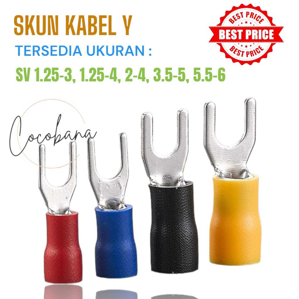 Jual Skun Kabel Garpu Warna Skun Y SV 1.25-4 1 Pack Isi 100Pcs | Shopee Indonesia