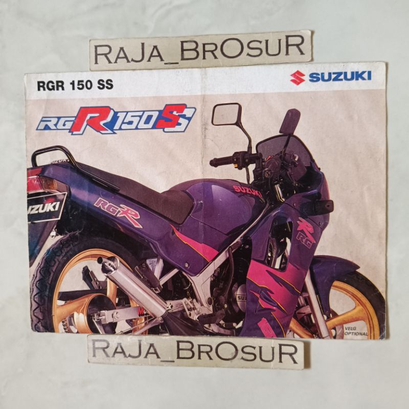 Jual Poster brosur katalog leaflet jadul lawas Suzuki RGR150 SS/RGR 150 ...
