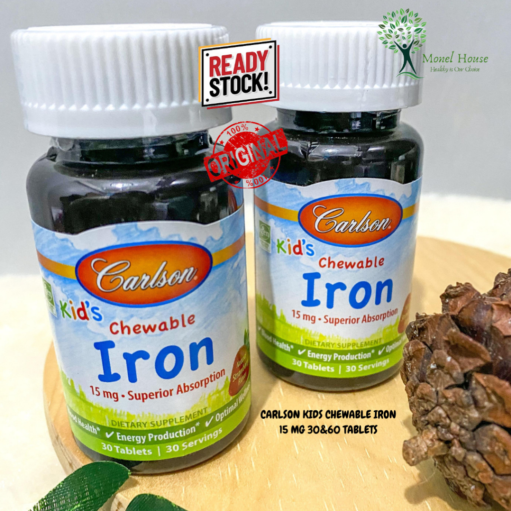 Jual [READY STOCK] CARLSON KIDS CHEWABLE IRON 15 MG 30&60 TABLETS | Shopee Indonesia