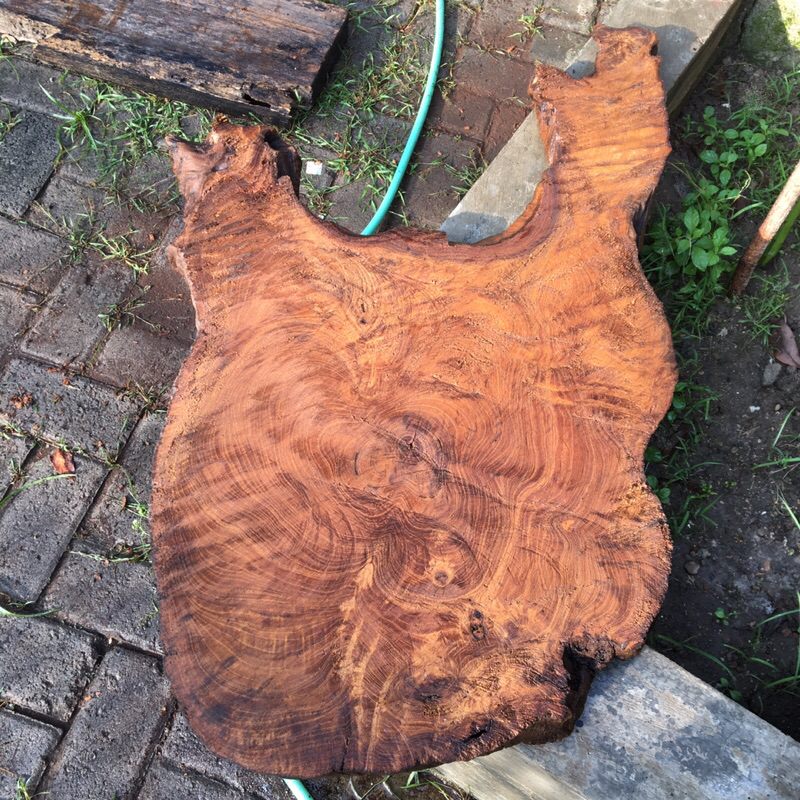 Jual TOP TABLE SLICED WOODTEAK KAYU JATI TUA ASLI ANTIK panjang 70cm ...