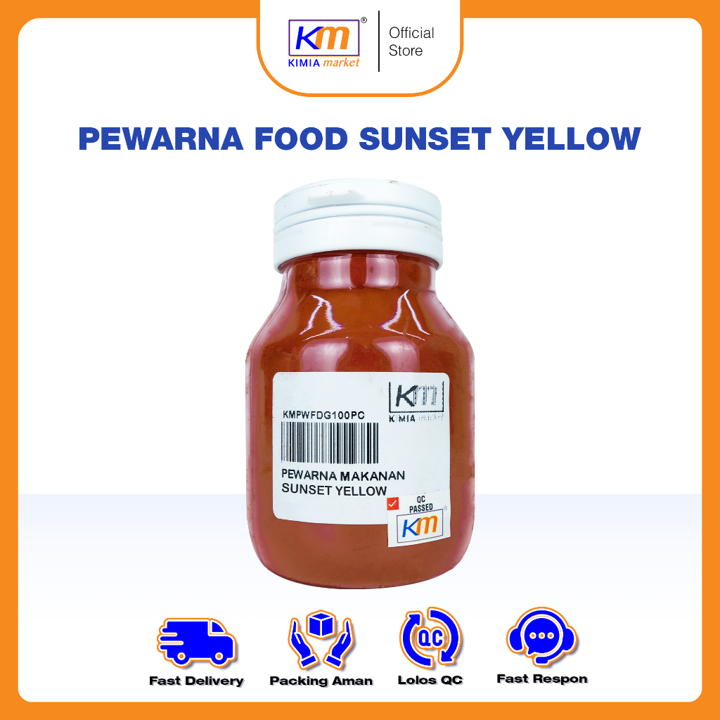 Jual Pewarna Makanan Warna Sunset Yellow 100gr / Food Color Kuning ...