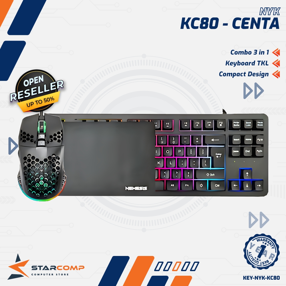 Jual NYK Nemesis Centa KC80 / KC-80 Keyboard Combo 3in1 TKL Gaming Set | Shopee Indonesia
