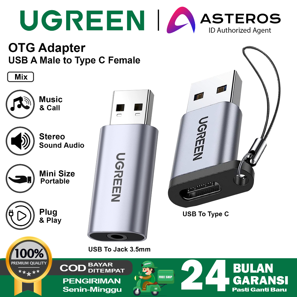 Jual UGREEN Audio Adapter USB To Jack 3.5mm Sound Card External Audio Stereo | Shopee Indonesia