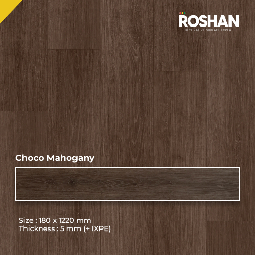 Jual ROSHAN SPC FLOORING 180x1220 MM - CHOCO MAHOGANY | Shopee Indonesia